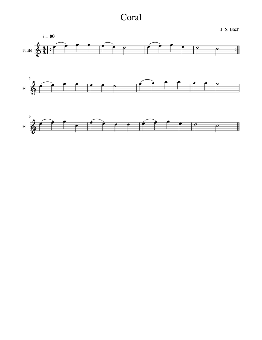 Coral Sheet music for Flute (Solo) | Musescore.com