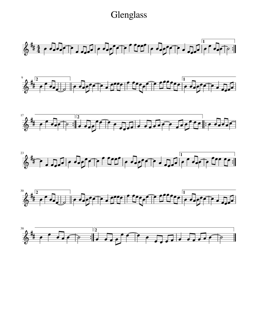 Glenglass Sheet music for Piano (Solo) Easy | Musescore.com