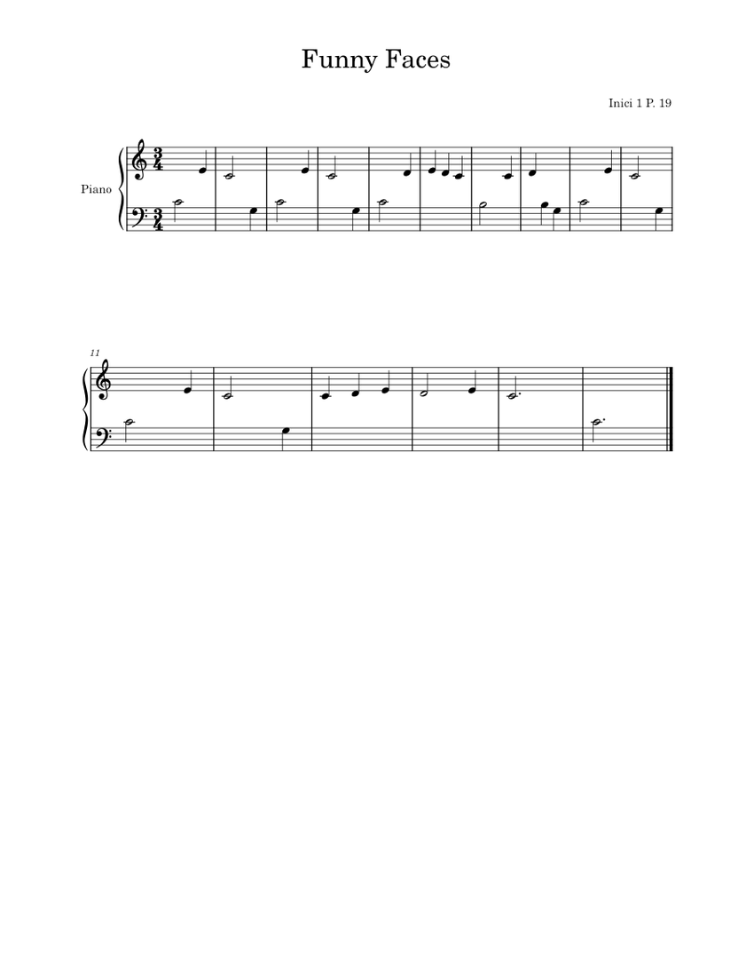 Funny Faces Sheet music for Piano (Solo) | Musescore.com