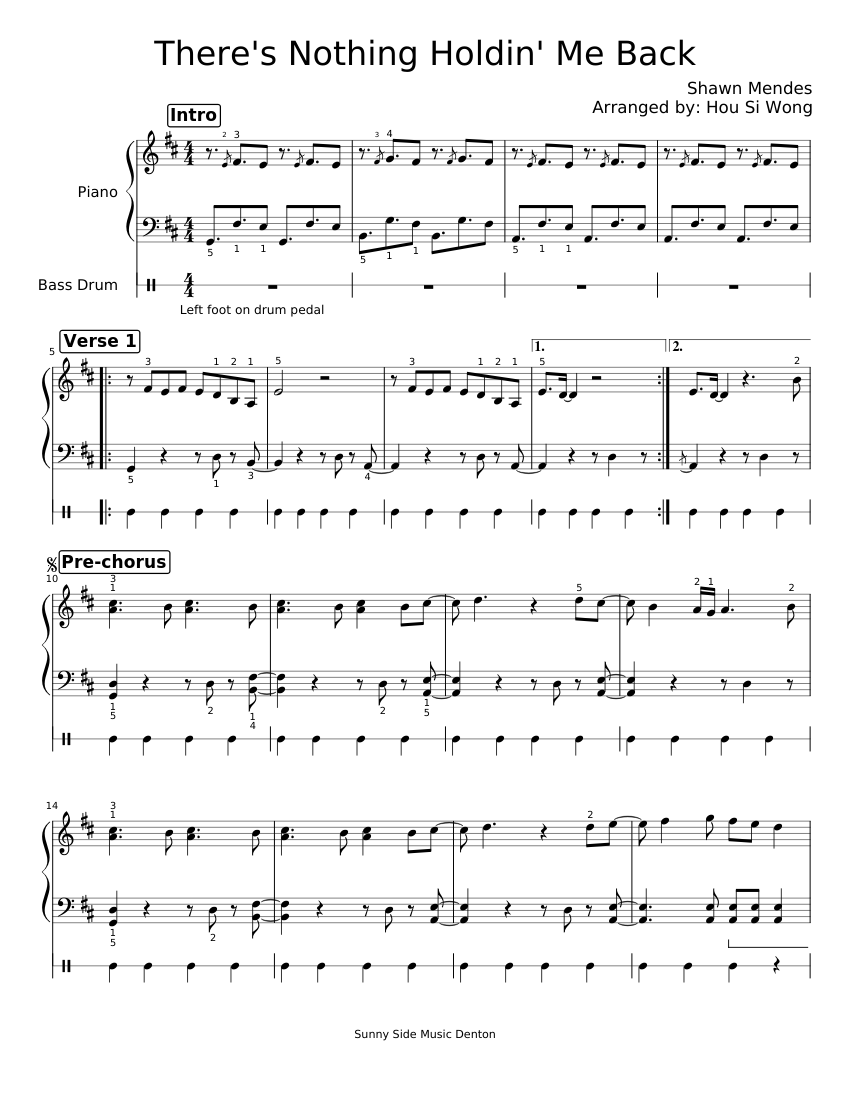 There's Nothing Holding Me Back by Shawn Mendes Sheet Music for Piano ...