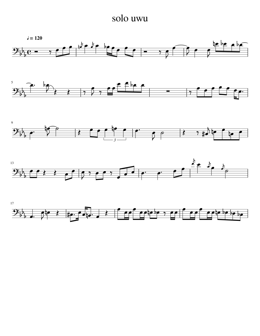solo uwu Sheet music for Trombone (Solo) | Musescore.com