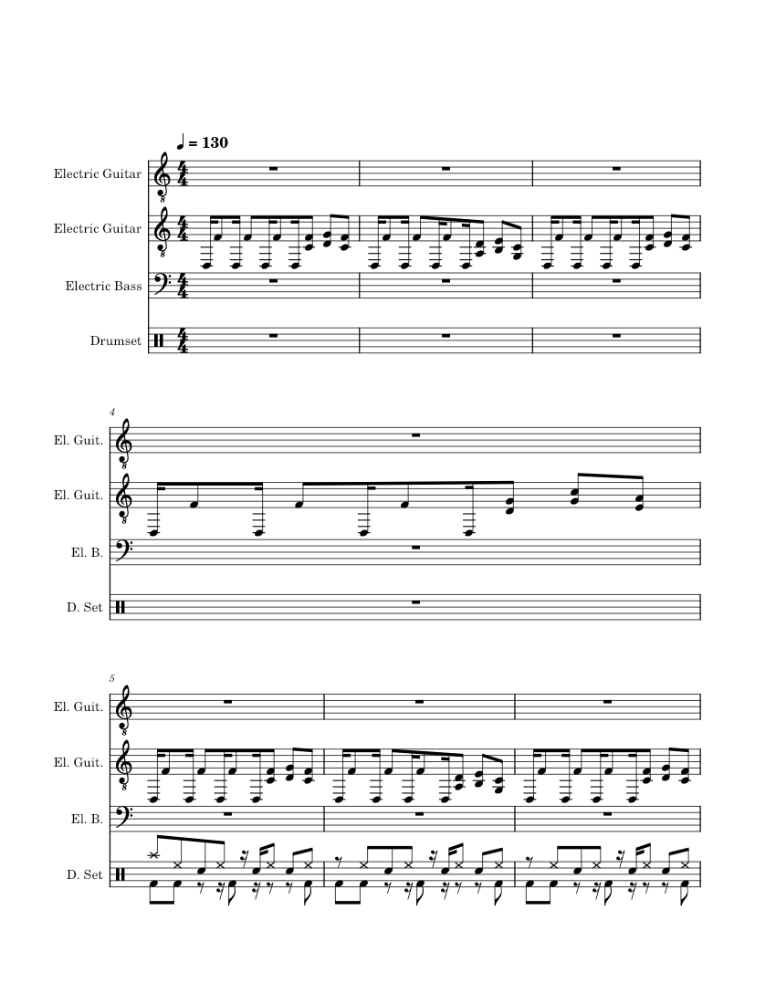 Battle 02A Sheet Music for Guitar, Bass guitar, Drum group (Mixed Quartet) | MuseScore.com