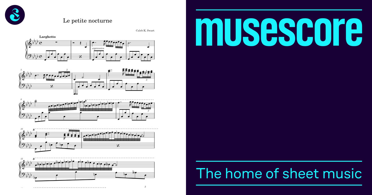 le petite nocturne – Caleb Swart Sheet Music for Piano (Solo ...