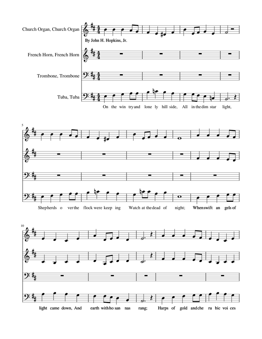 The Angel Chorus Sheet music for Organ, French horn, Trombone other ...