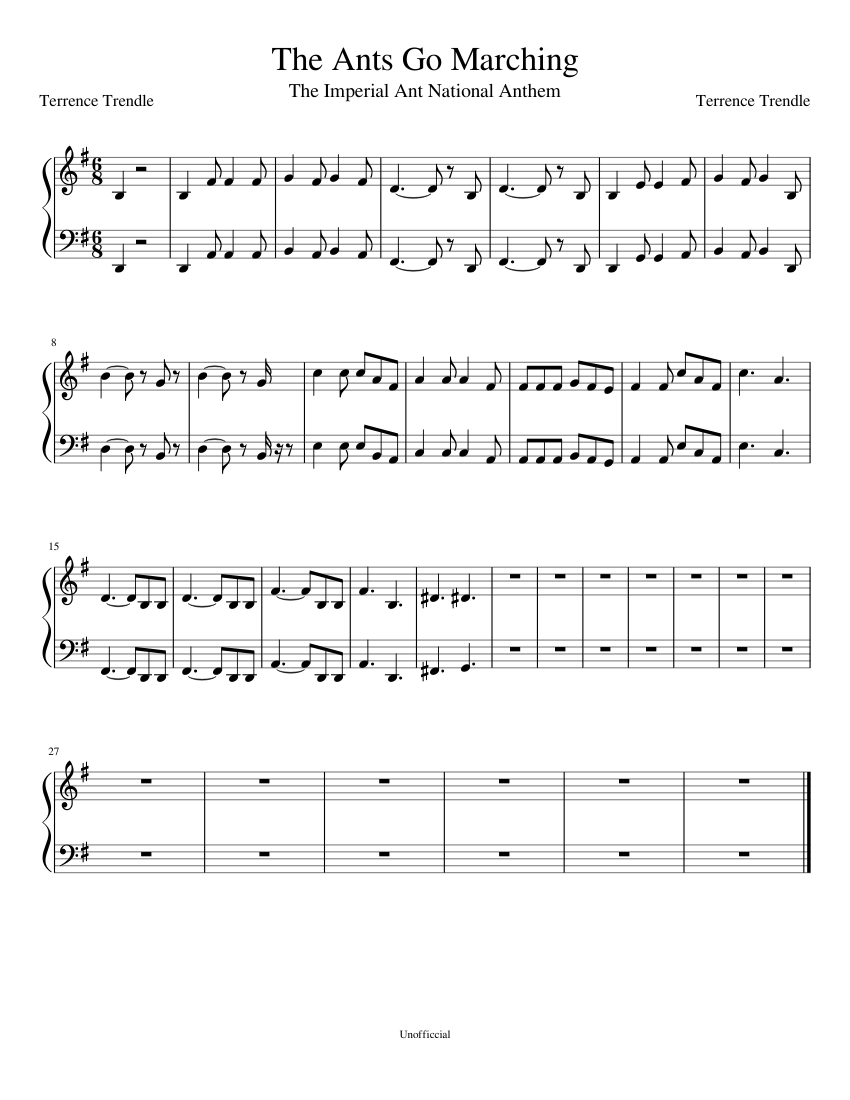 The Ants Go Marching Sheet music for Piano (Solo) Easy | Musescore.com