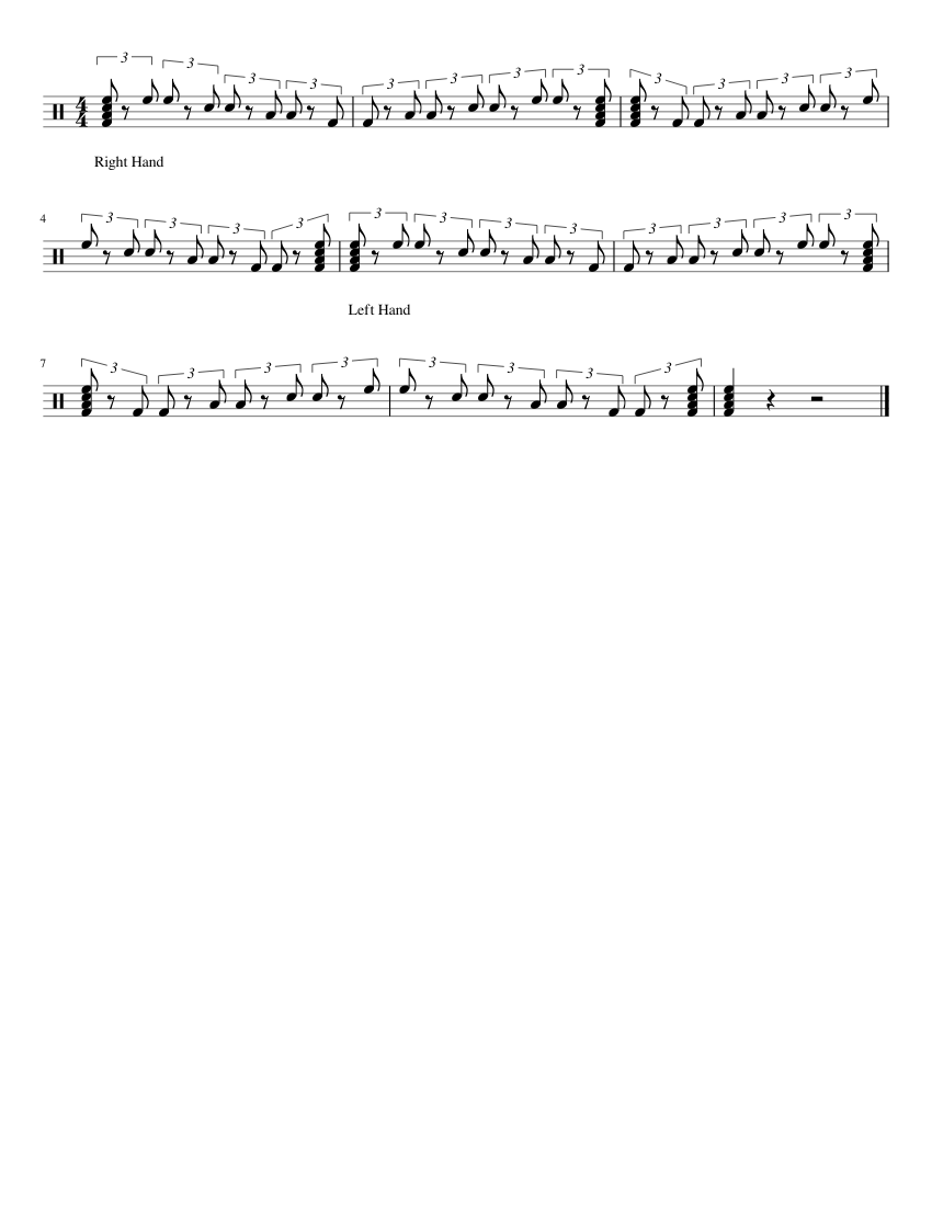 Double Beat Splits Sheet Music for Bass drum (Marching Band ...
