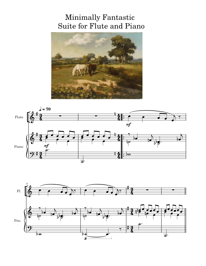 Minimally Fantastic Suite for Flute and Piano - Steven Kudlo Sheet music for Piano, Flute (Mixed ...