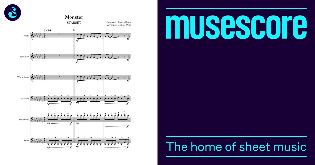 Monster – STARSET Sheet music for Trombone, Tuba, Flute, Bassoon & more ...