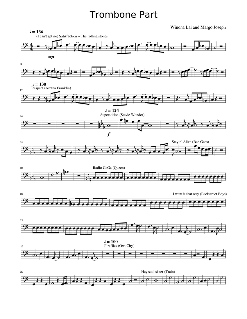 Trombone Part Sheet music for Trombone (Solo) | Musescore.com