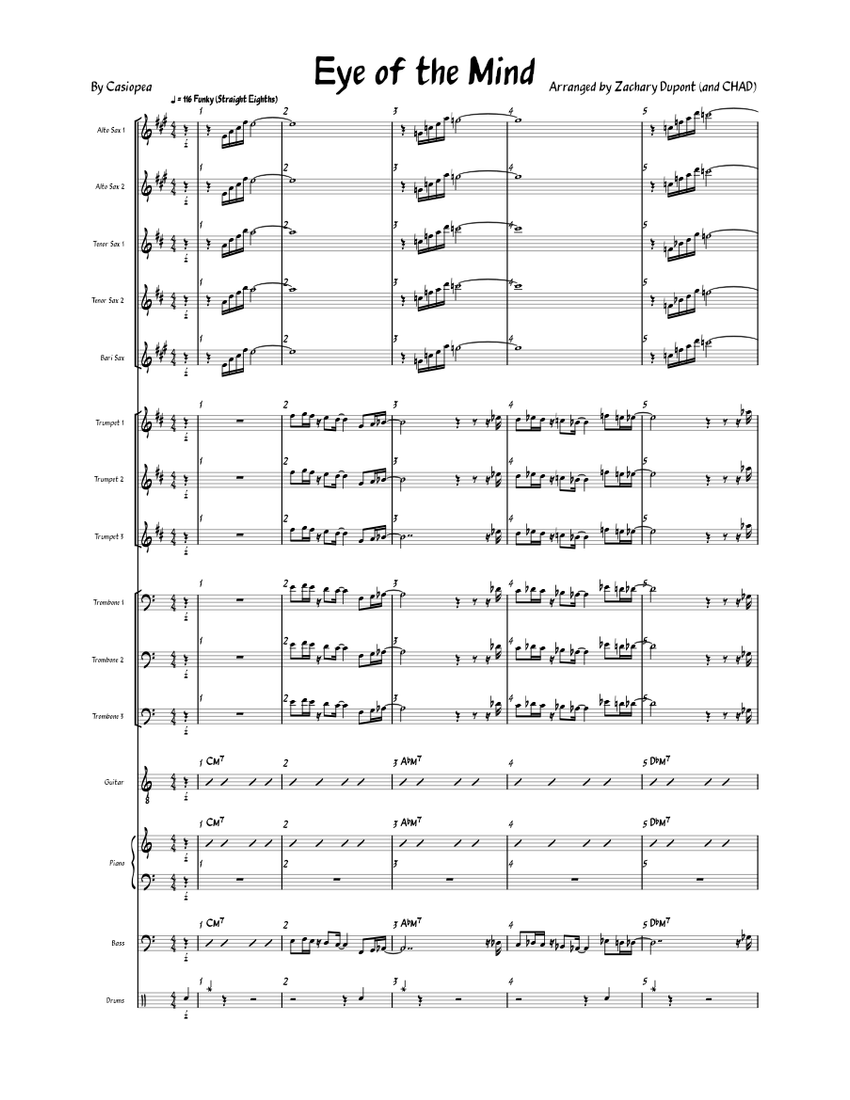 Eyes of the mind – Casiopea Sheet Music with Chords for Piano, Trombone ...