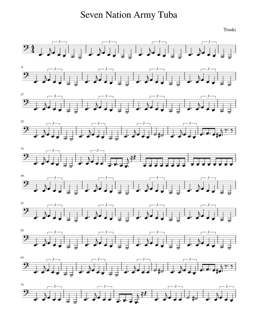 Seven_Nation_Army_Tuba Sheet Music for Tuba (Solo) | MuseScore.com