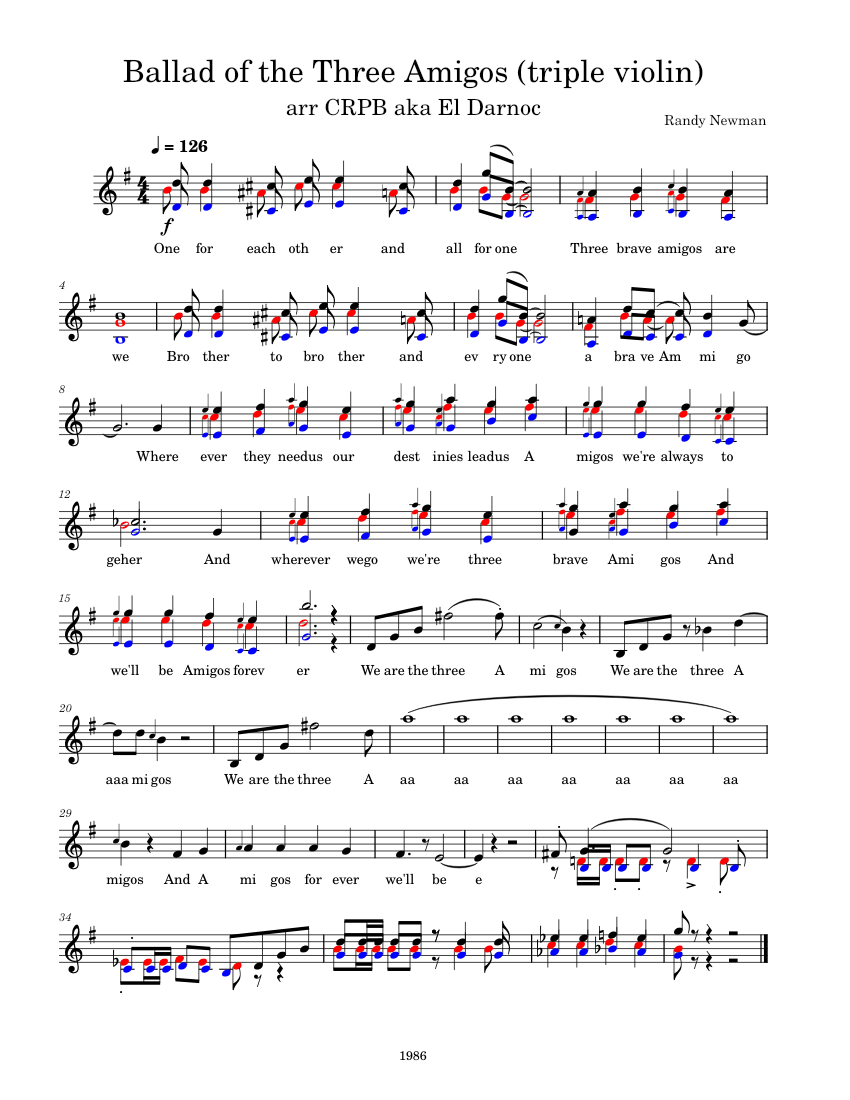 The Ballad of the Three Amigos – Randy Newman The Ballad of the Three ...