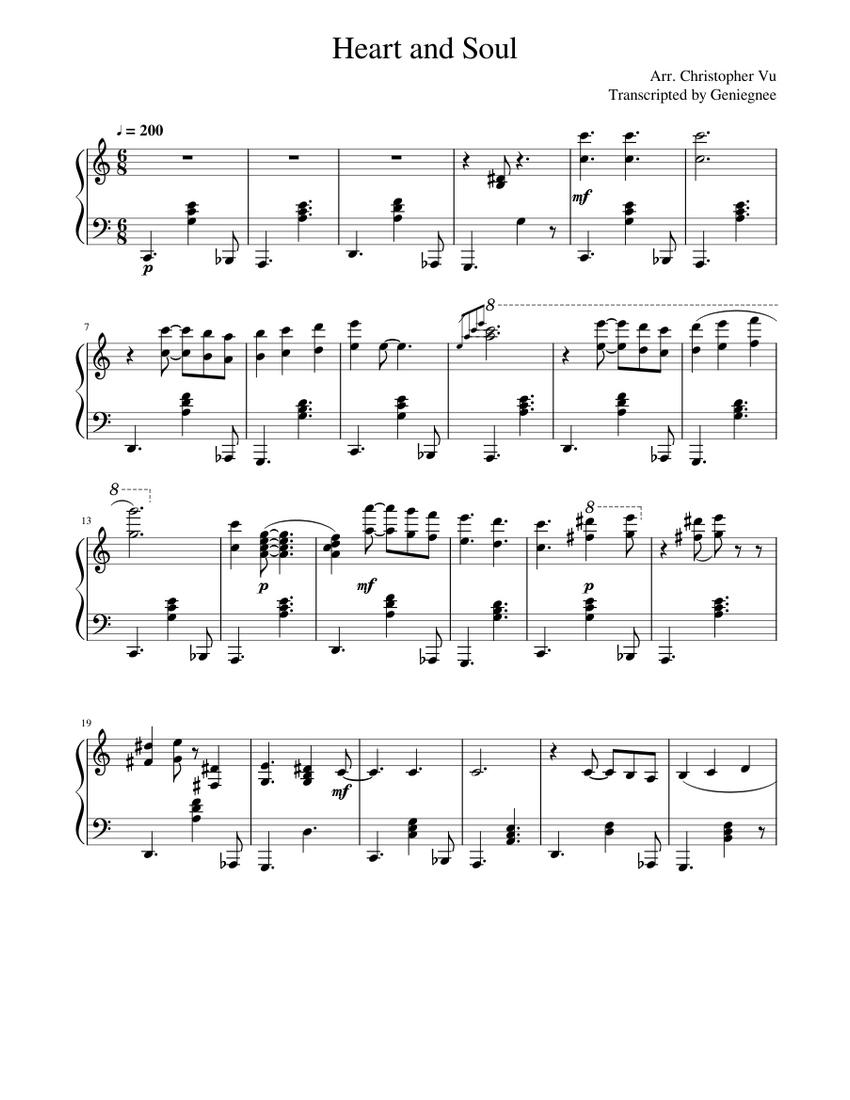 Heart and Soul Sheet music for Piano (Solo) | Musescore.com