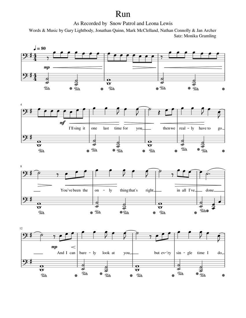 Run Sheet Music for Piano (Solo) easy | MuseScore.com