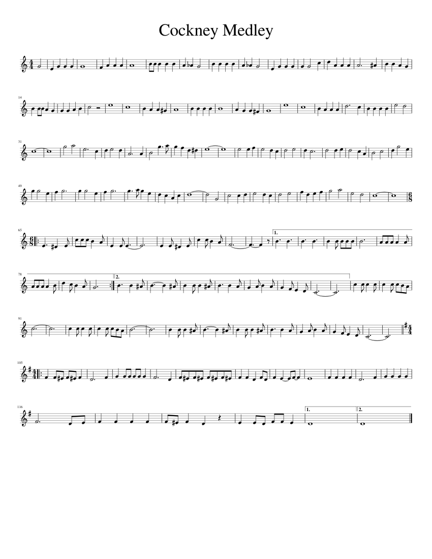 Cockney Medley Sheet music for Piano (Solo) Easy | Musescore.com