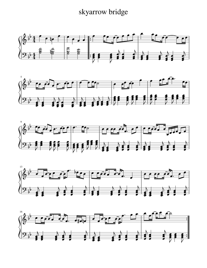 skyarrow_bridge Sheet music for Piano (Solo) Easy | Musescore.com