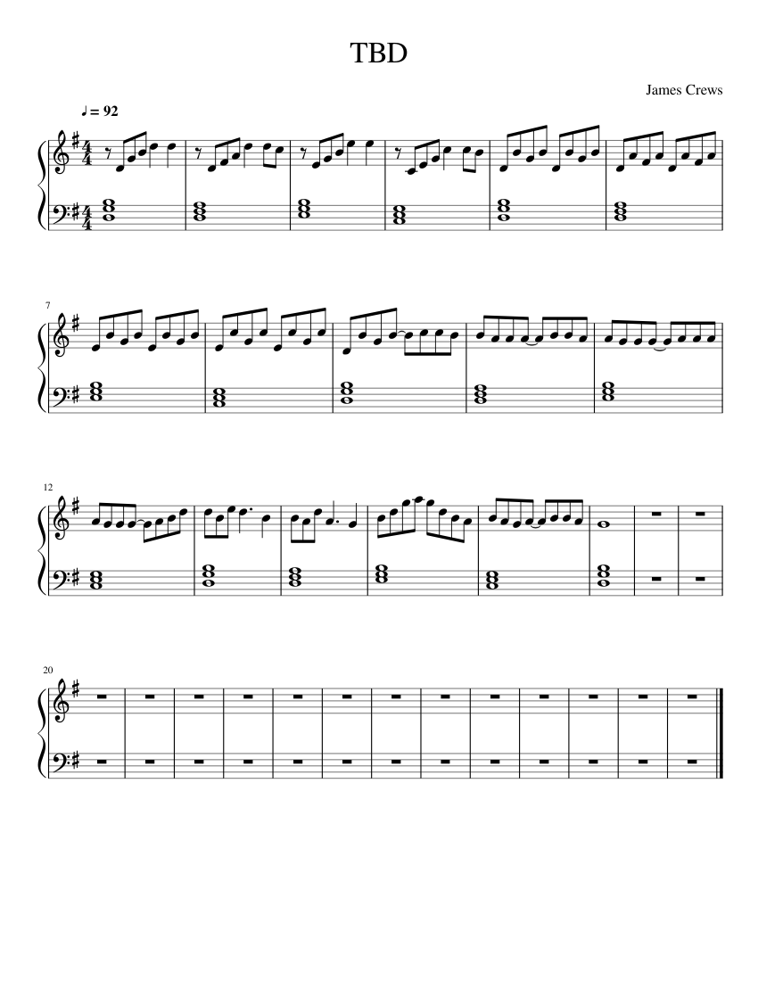 16 Bar Composition Sheet music for Piano (Solo) | Musescore.com