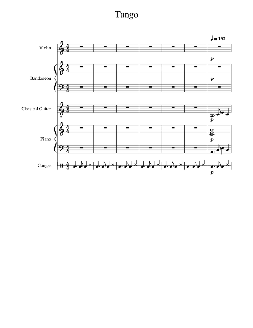 Tango v6.2.3 Sheet music for Piano, Bandoneon, Violin, Guitar & more ...
