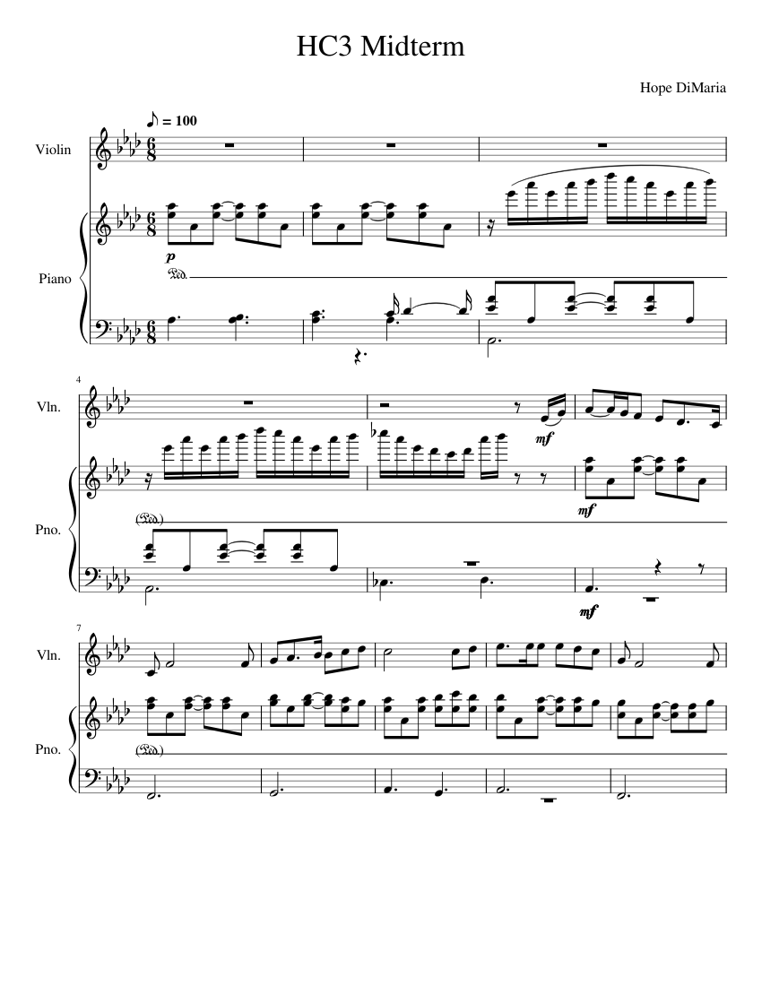 hc3 Sheet music for Piano, Violin (Solo) | Musescore.com
