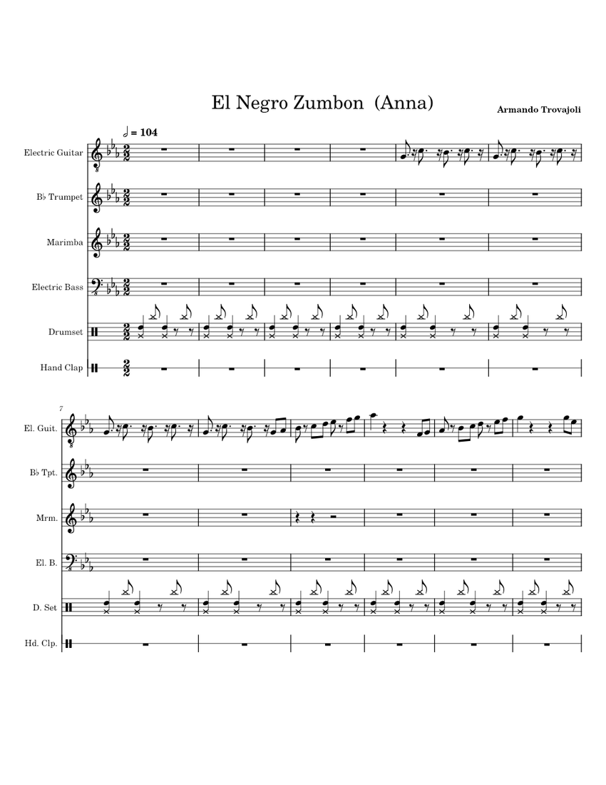 El negro zumbón – Armando Trovajoli El Negro ZumbonUntitled Sheet music ...