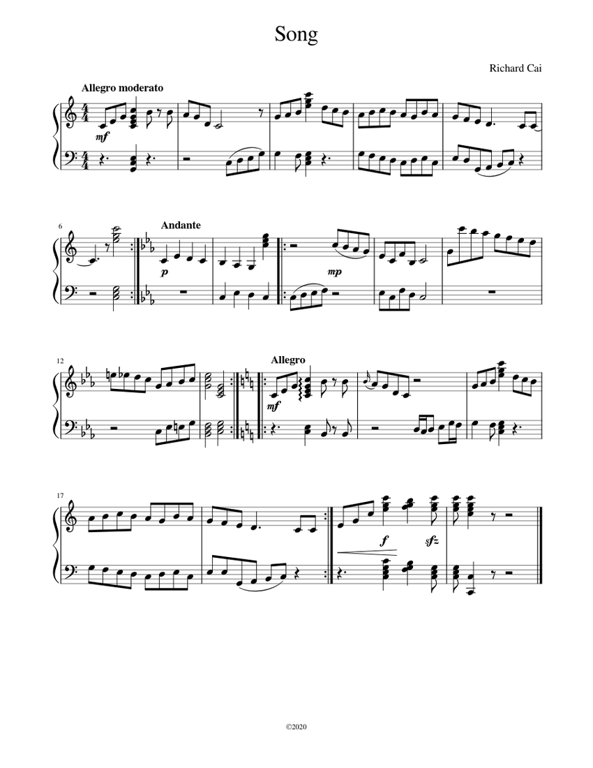 Op.2 No.1 Song Sheet music for Piano (Solo) | Musescore.com