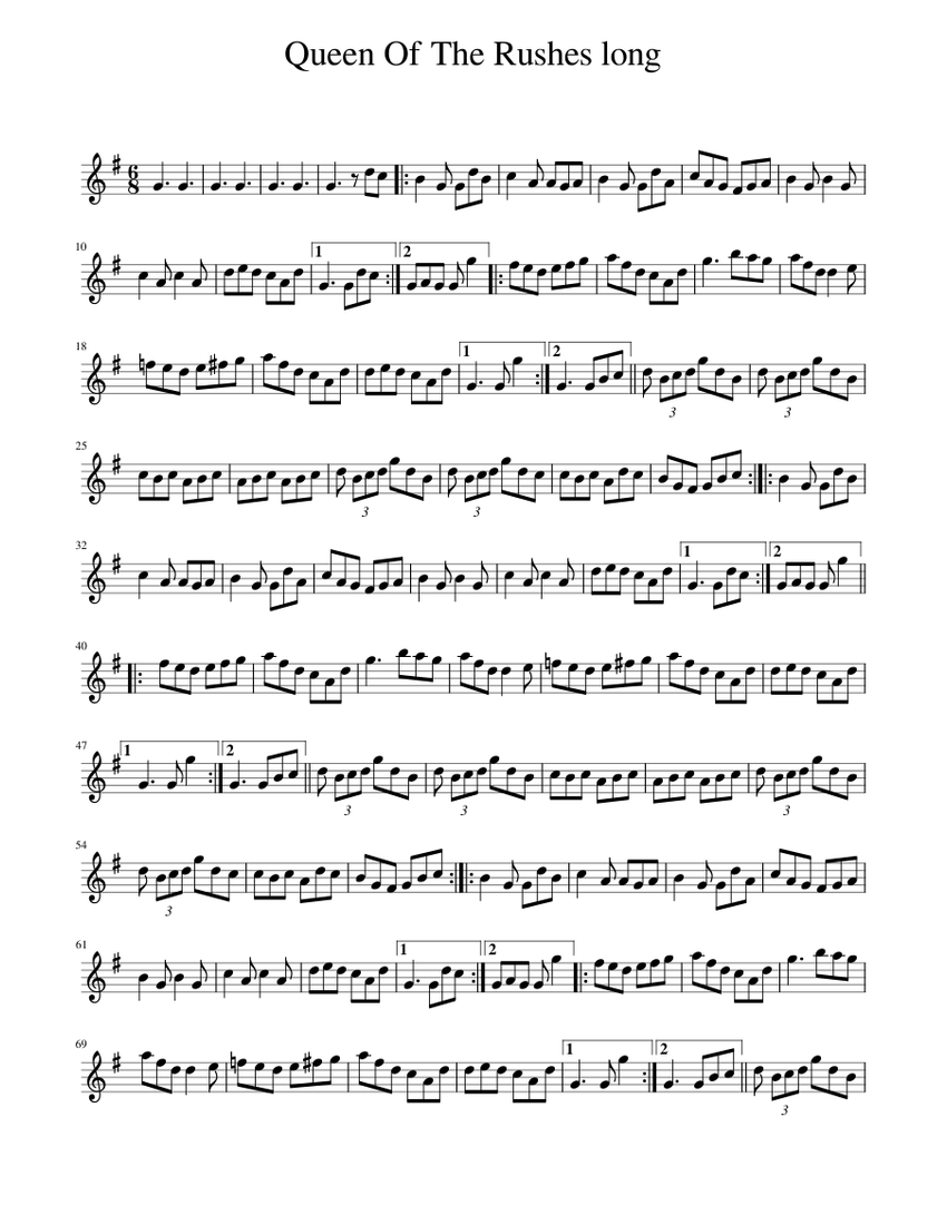 Queen Of The Rushes long Sheet music for Piano (Solo) | Musescore.com