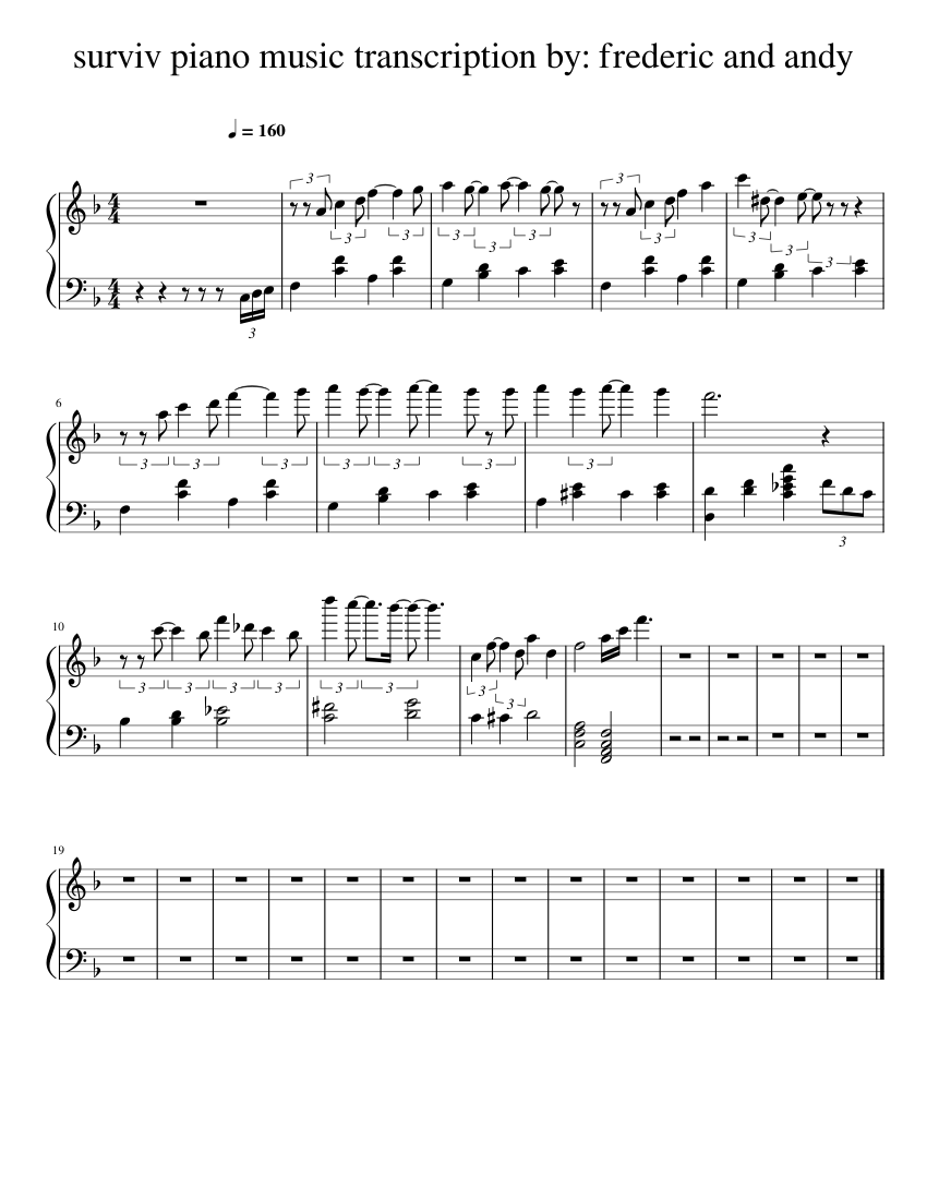Surviv.io saloon piano transcription – surviv.io Sheet music for Piano ...