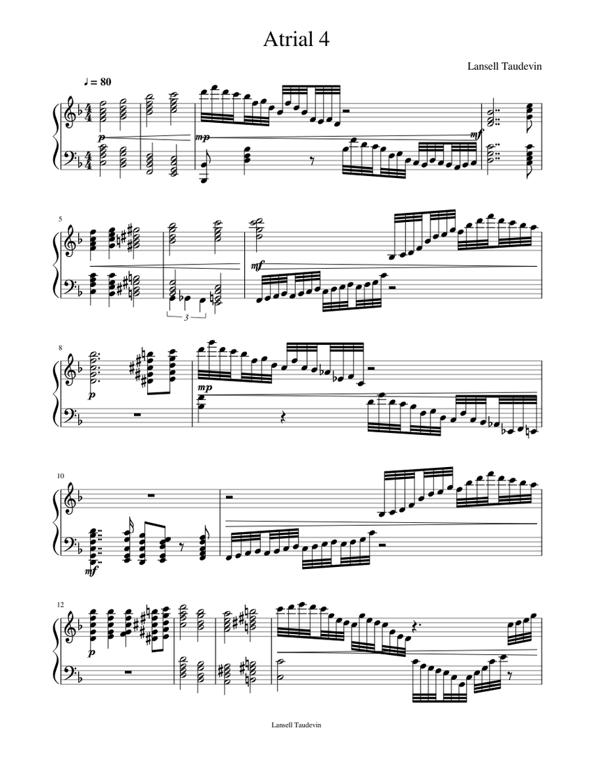 Atrial 4 Sheet music for Piano (Solo) | Musescore.com