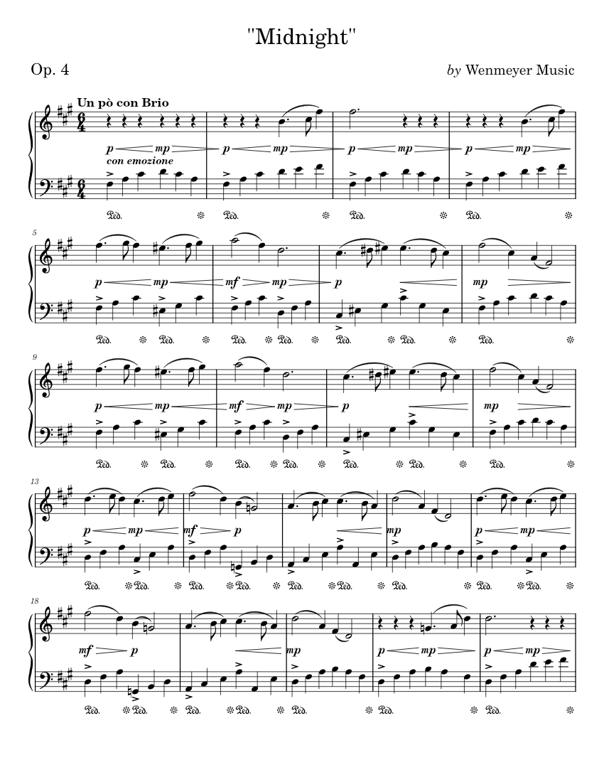 "Midnight" Sheet music for Piano (Solo) | Musescore.com