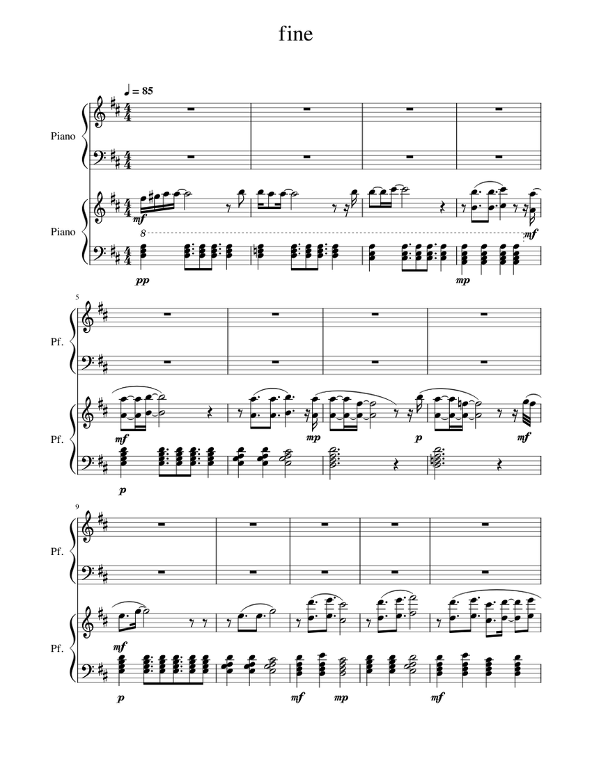 fine Sheet music for Piano (Piano Duo) | Musescore.com