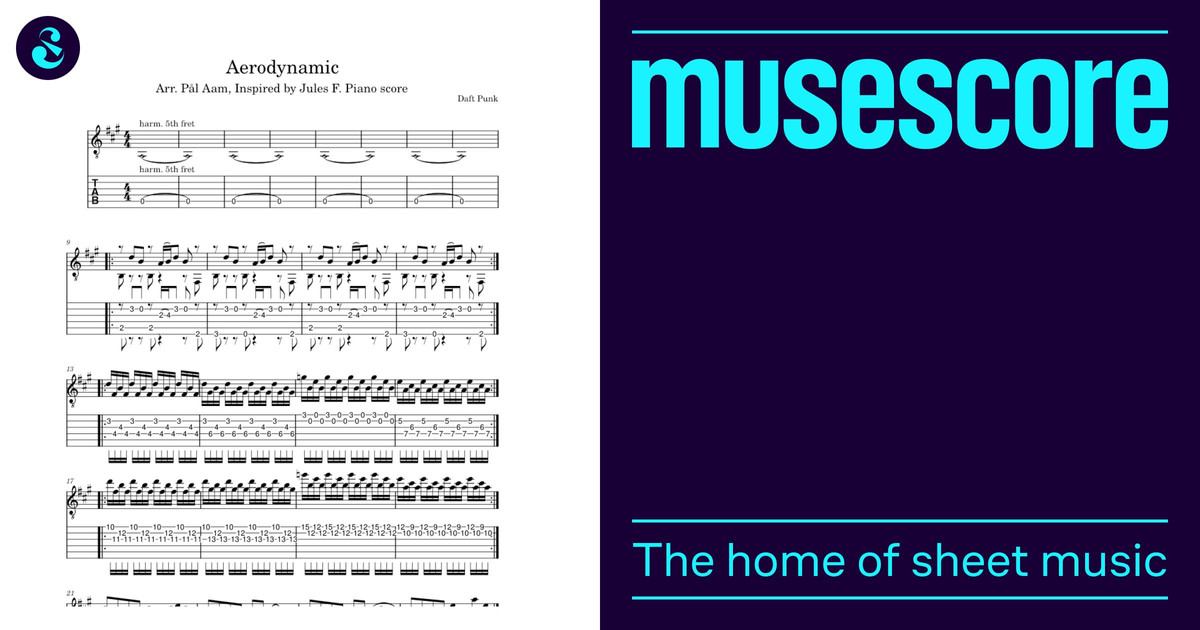 Aerodynamic – Daft Punk Sheet music for Guitar (Mixed Duet) | Musescore.com