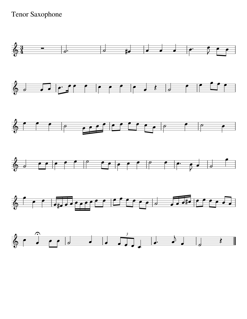 Tenor Sheet music for Saxophone tenor (Solo) | Musescore.com