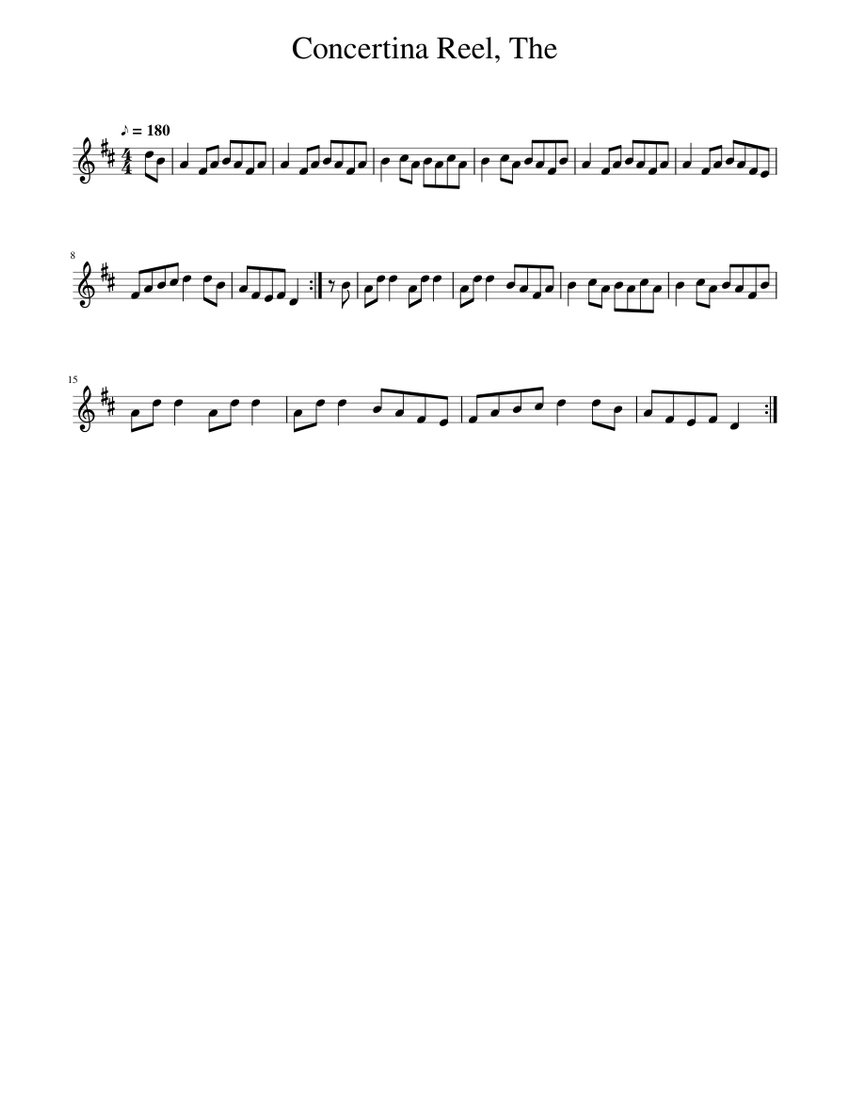 The Concertina Reel Sheet music for Piano (Solo) Easy | Musescore.com