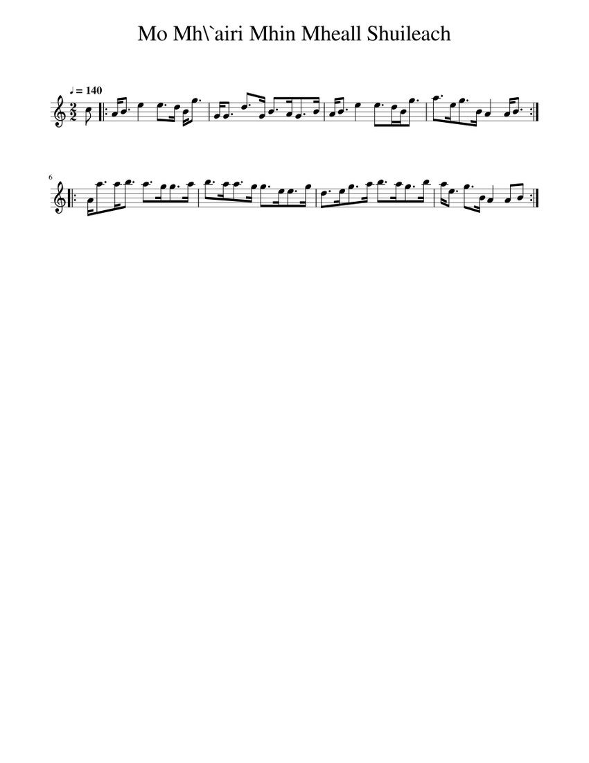 Mo Mh\`airi Mhin Mheall Shuileach Sheet music for Piano (Solo ...