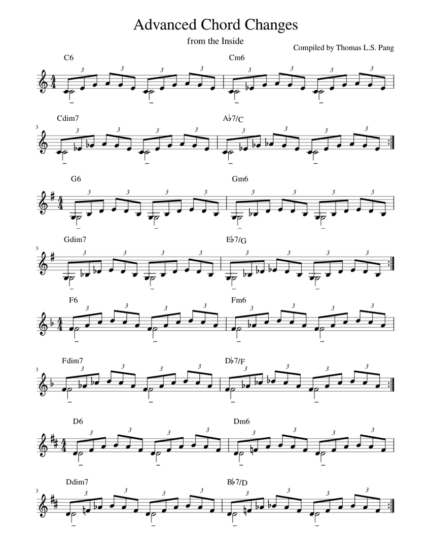 Advanced Chord Changes Sheet Music for Piano (Solo) Easy | MuseScore.com