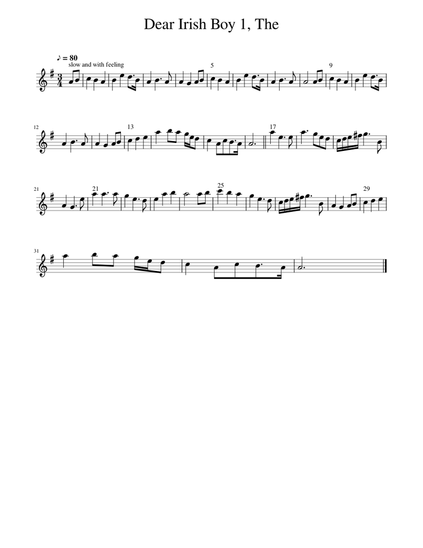 The Dear Irish Boy 1 Sheet music for Piano (Solo) Easy | Musescore.com