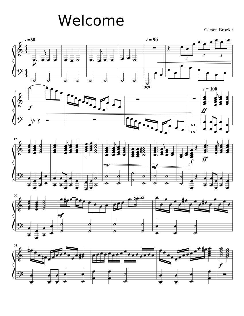 Welcome Sheet music for Piano (Solo) | Musescore.com