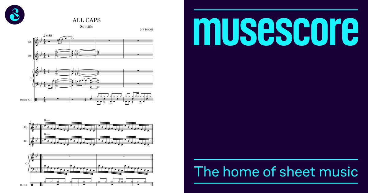 All Caps – MF DOOM Sheet Music with Chords for Piano, Saxophone alto ...