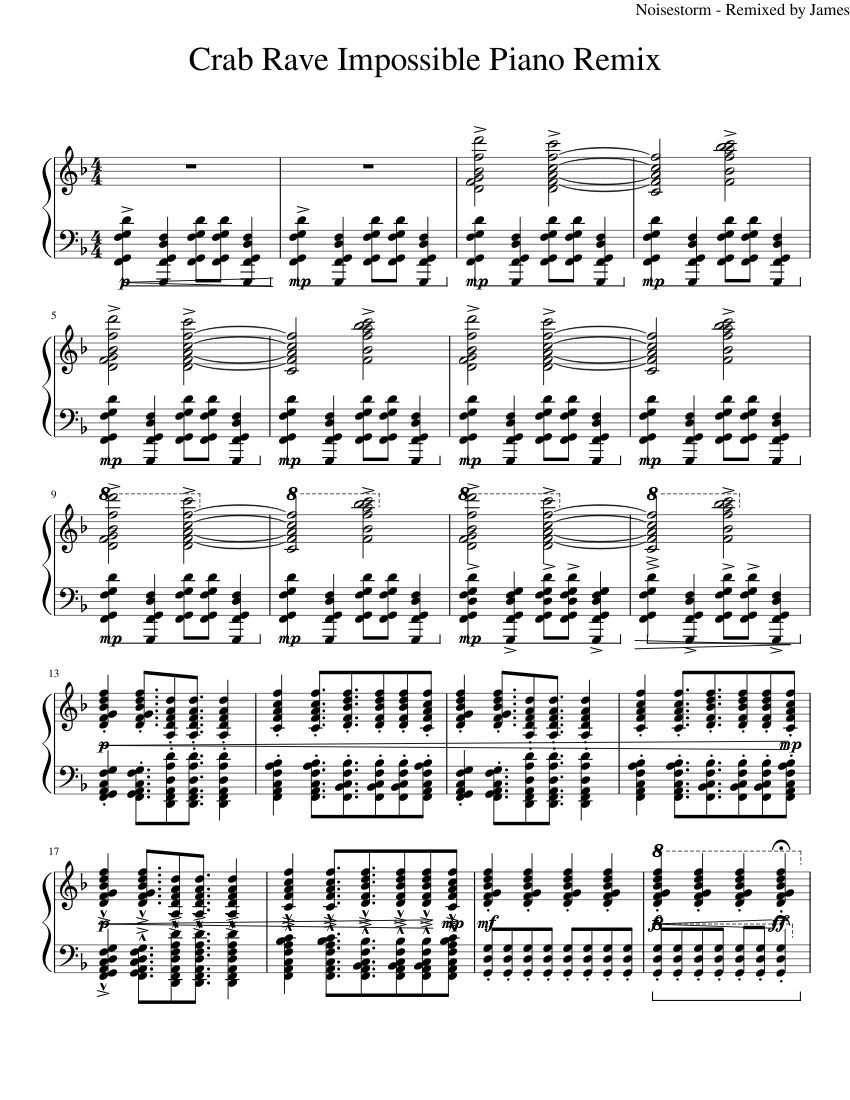 Crab rave - Noisestorm Sheet music for Piano (Solo) | Musescore.com