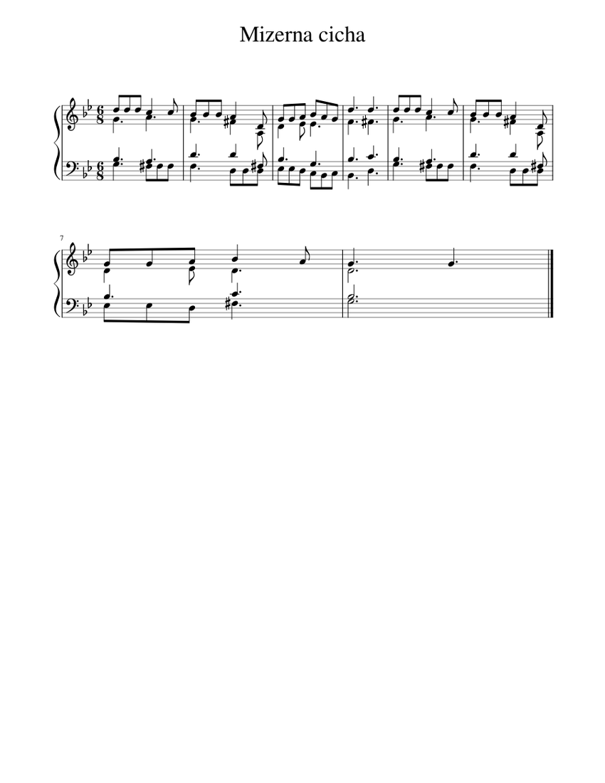 Mizerna cicha Sheet Music for Piano (Solo) Easy | MuseScore.com
