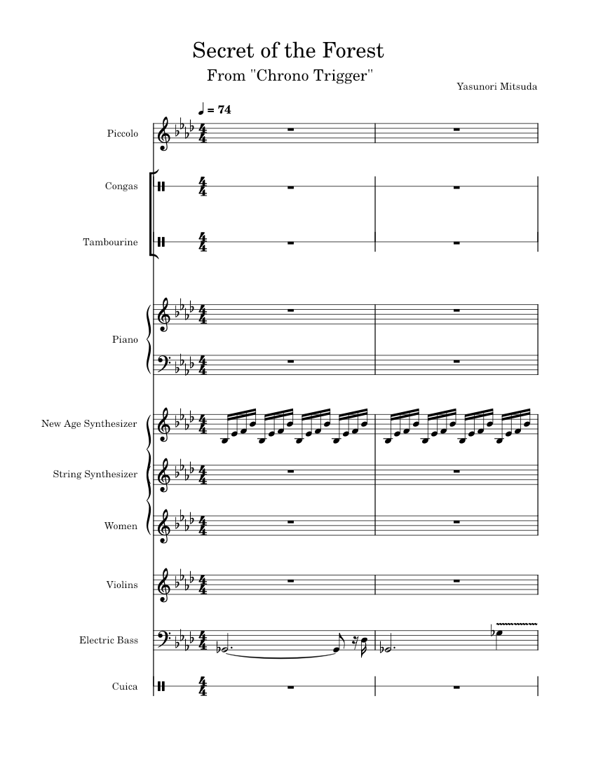 Secret of the Forest – Yasunori Mitsuda - Chrono Trigger Sheet music ...