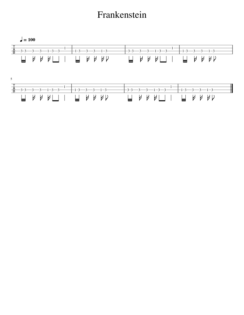 Frankenstein Sheet Music and Tab for Bass guitar (Solo) | MuseScore.com
