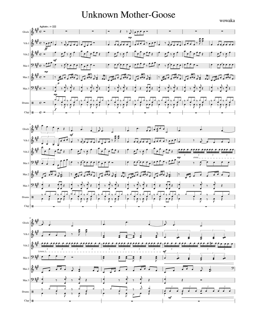 Unknown Mother-Goose Sheet music for Vibraphone, Glockenspiel, Drum ...
