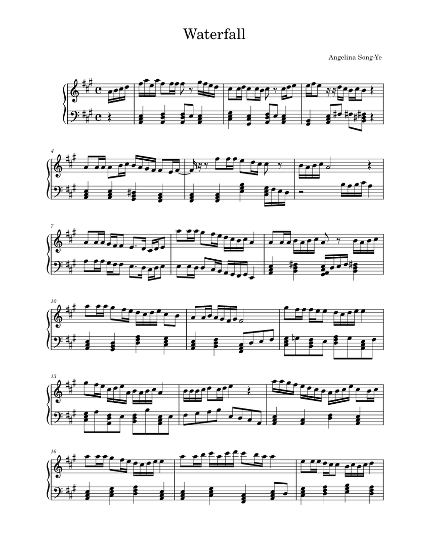 Waterfall Sheet music for Piano (Solo) | Musescore.com