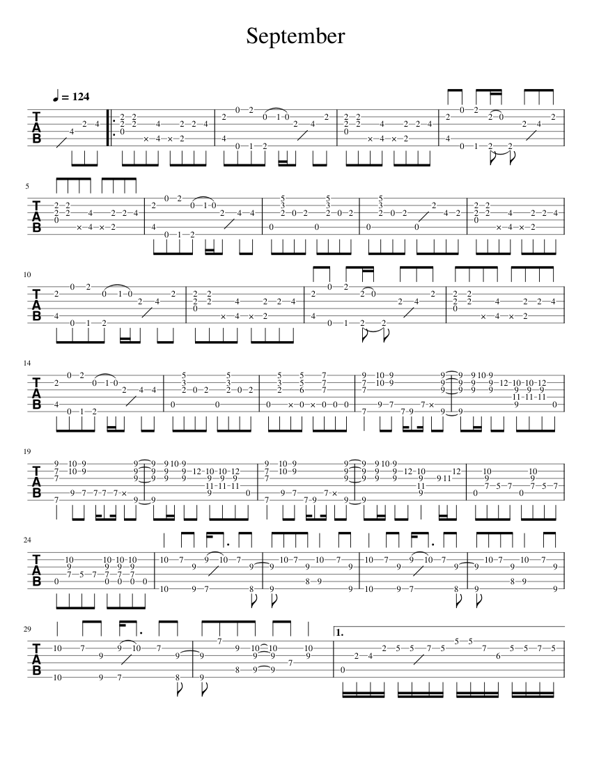 september daughtry tabs