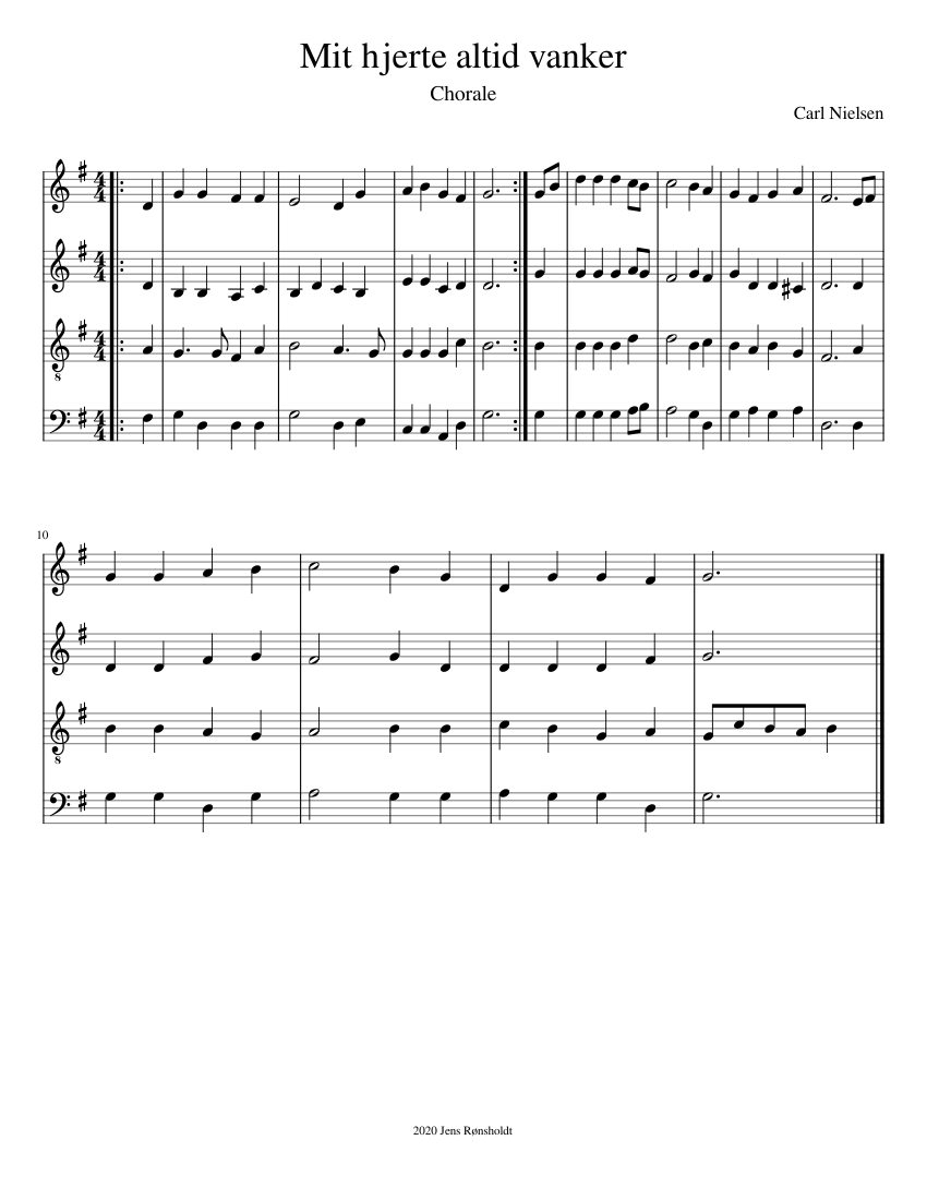 Mit hjerte altid vanker Sheet music for Piano (Solo) | Musescore.com