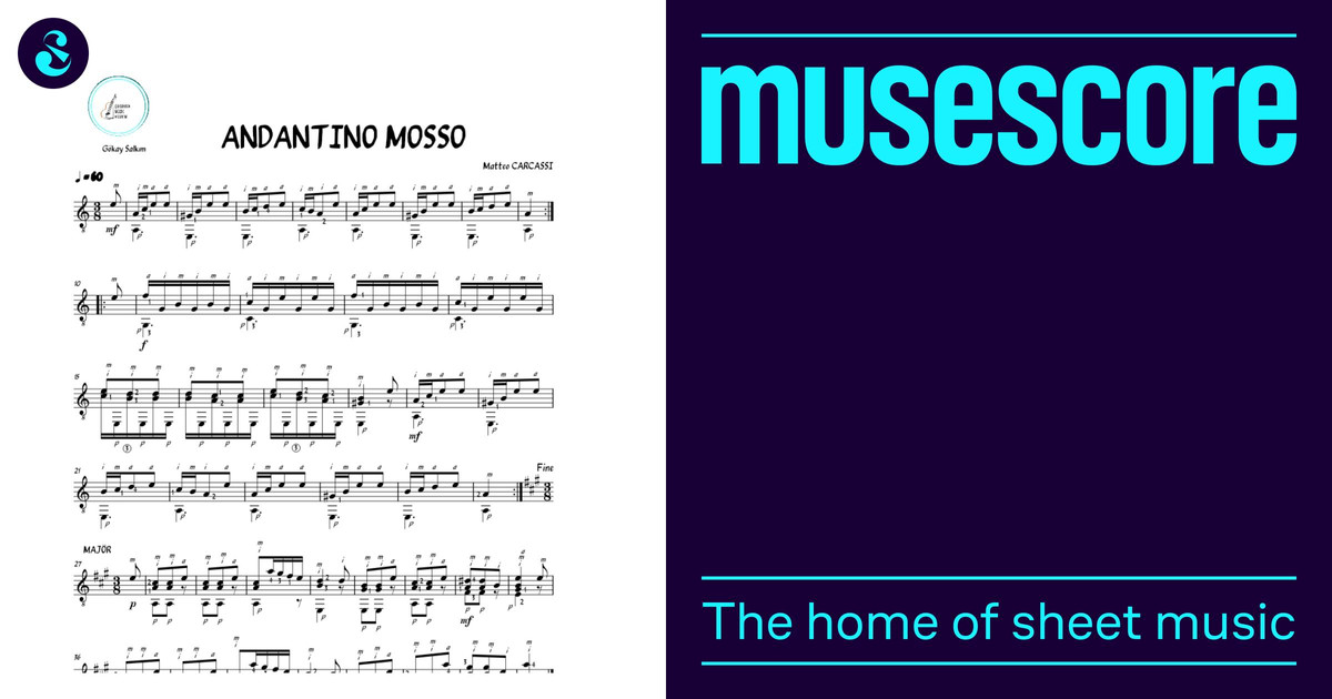 Andantino mosso op. 59 – Matteo Carcassi Sheet Music for Guitar (Solo ...