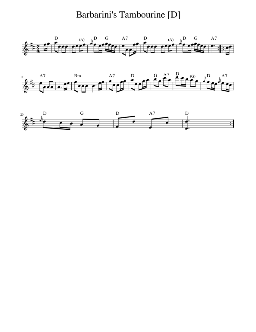 Barbarini's Tambourine Sheet music for Piano (Solo) | Musescore.com