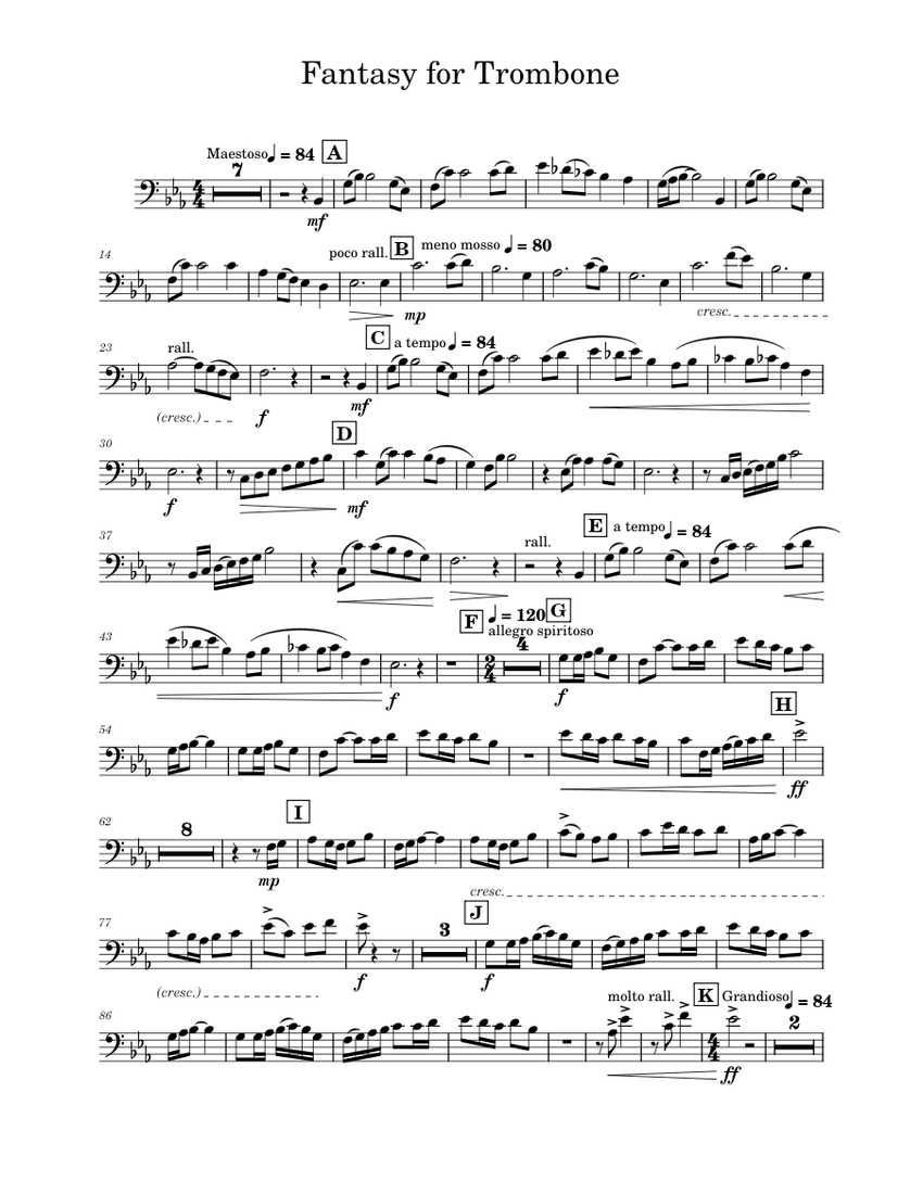 Fantasy for Trombone Sheet Music for Trombone (Solo) | MuseScore.com
