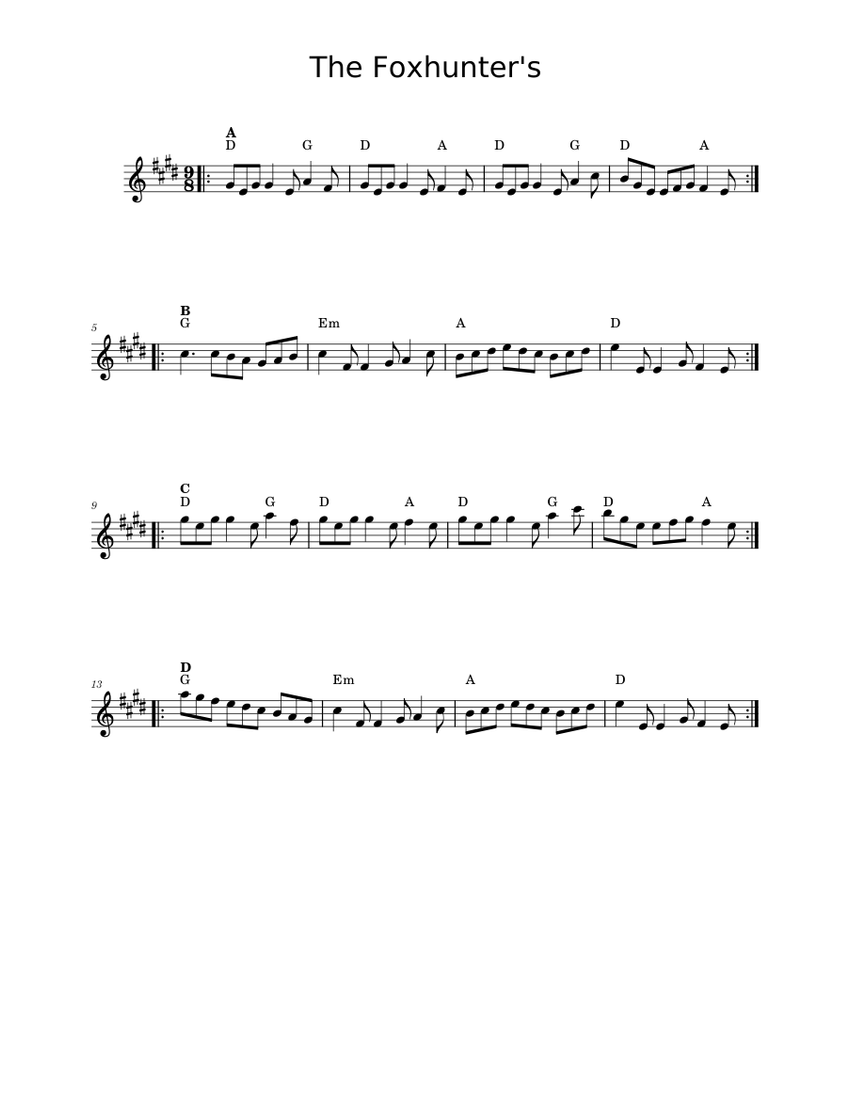 The Foxhunter's – Misc tunes Sheet Music with Chords for Clarinet in b ...